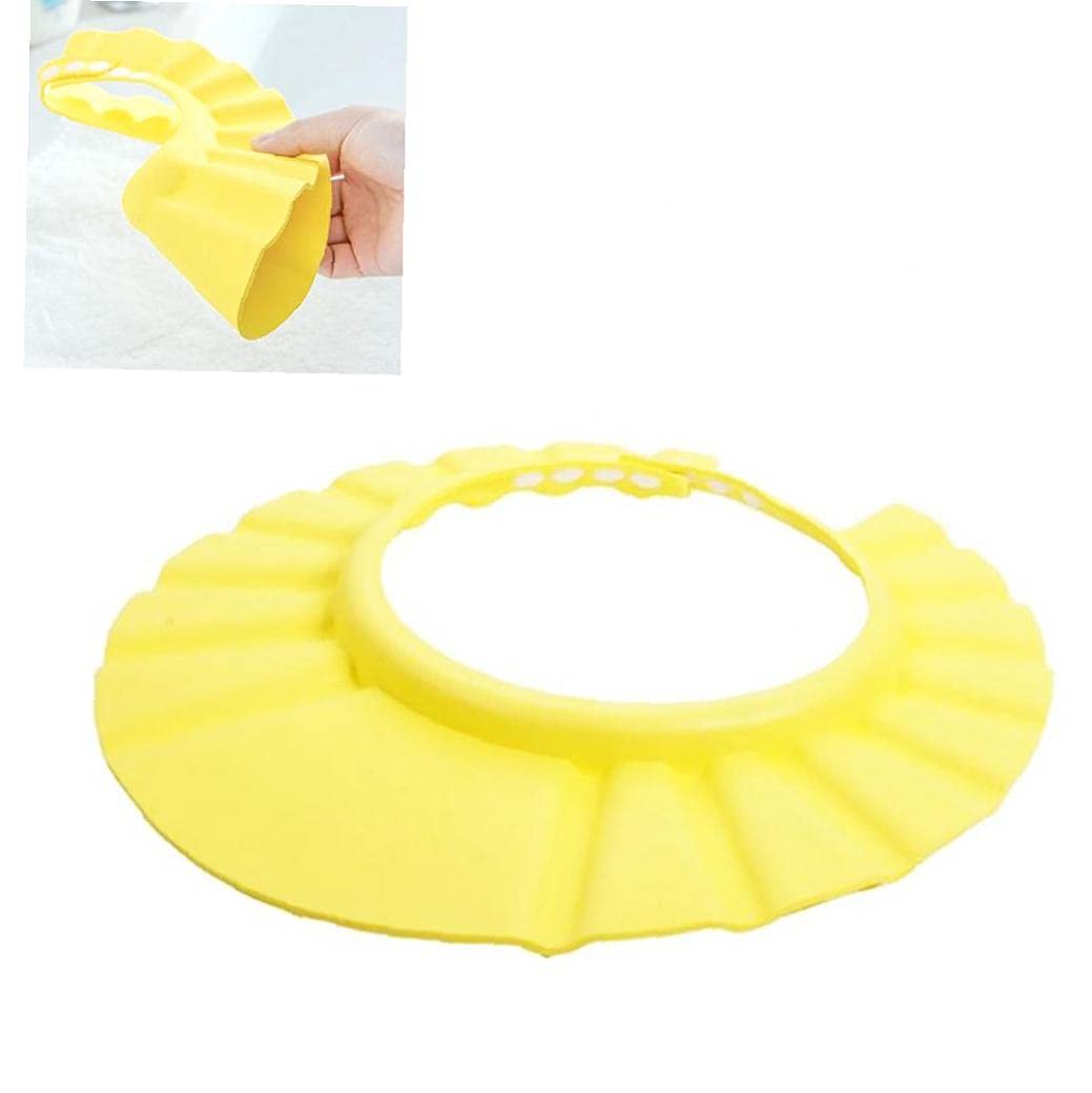 Baby Bath Cap Creative Shampoo Protective Hat and Ear Protection Adjustable Soft Bathing Shower Cap for Baby Baby Bath Hat Yellow