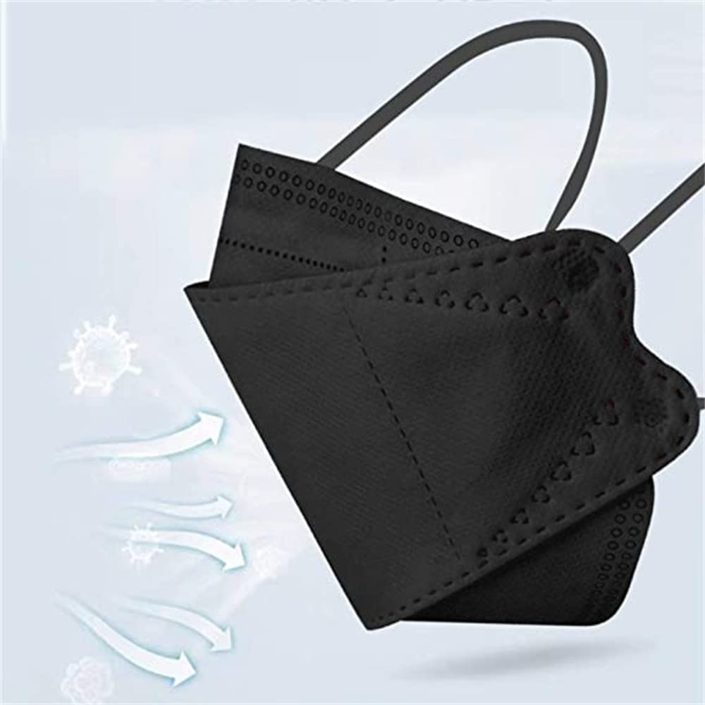 KF94 Mask - 50 PCS - 4 Ply Breathable Comfortable Safety Mask - 3D Structure Black Masks for Adults