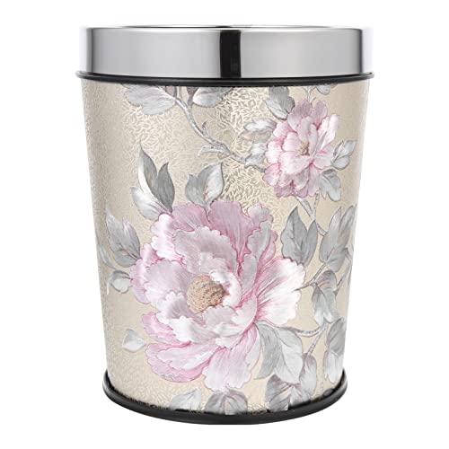 2pcsgarbage Kitchen Small Dorms Trash Open Office Hotel Practical Household Room Decorative and Multi-Function Furnishing for Garbage Basket Can Steel Rubbish Round Living