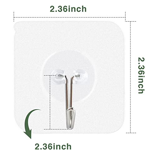 AROIC Adhesive Hooks for Hanging, 58 Packs Command Hook Heavy Duty Self Adhesive Wall Hooks 20 lbs / 9 kg (Max), Removable, Waterproof Hook for Bedroom Kitchen Bathroom
