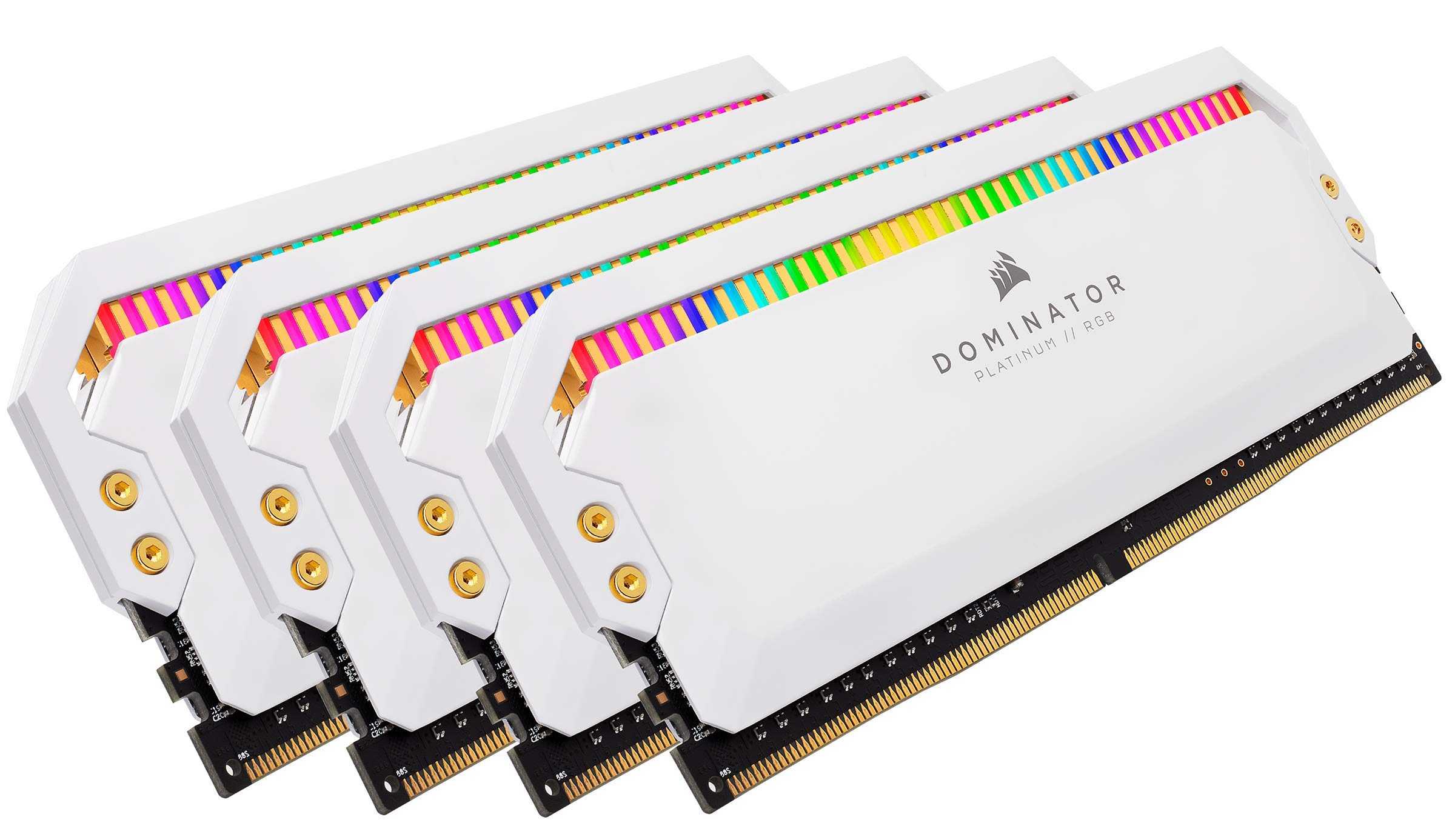Corsair Dominator Platinum RGB 64GB (4x16GB) DDR4 3200MHz C16 Desktop Memory (12 Ultra-Bright CAPELLIX RGB LEDs, Patented Dual-Channel DHX Cooling Technology, Intel XMP 2.0 Support) White