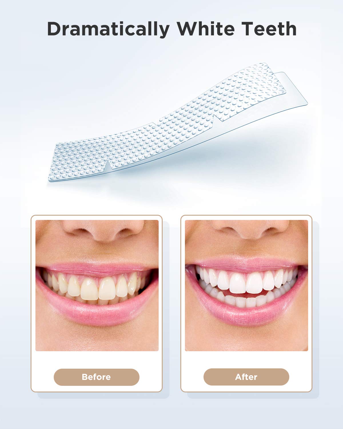 Gloridea Teeth Whitening Strips, Pack of 28 Strips (14 Treatments), Mint flavor Package may vary