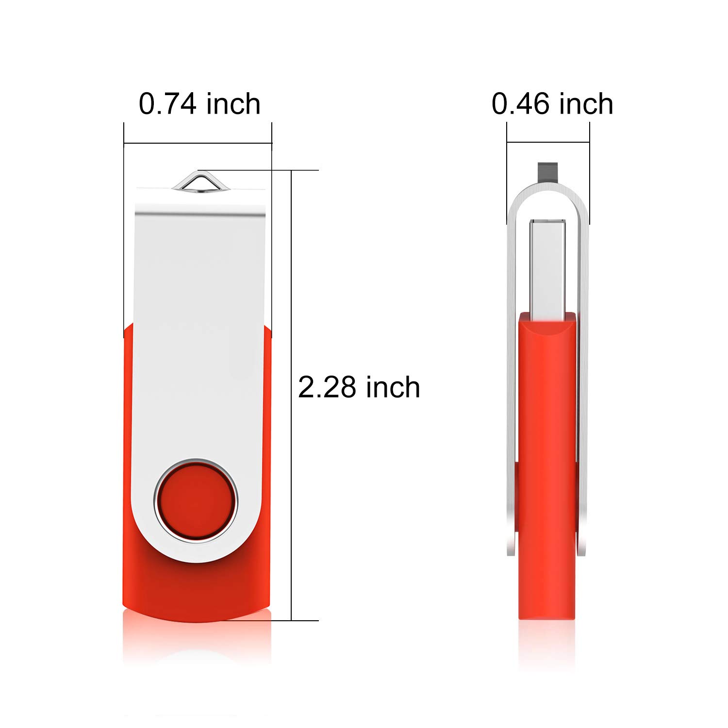 4GB Flash Drives 5 Pack, Alihelan USB Flash Drive USB 2.0 Thumb Drive Swivel Memory Stick U Disk Jump Drive Zip Drive with Led Indicator (5 Mixed Colors: Black Red Purple Yellow White, 4G)