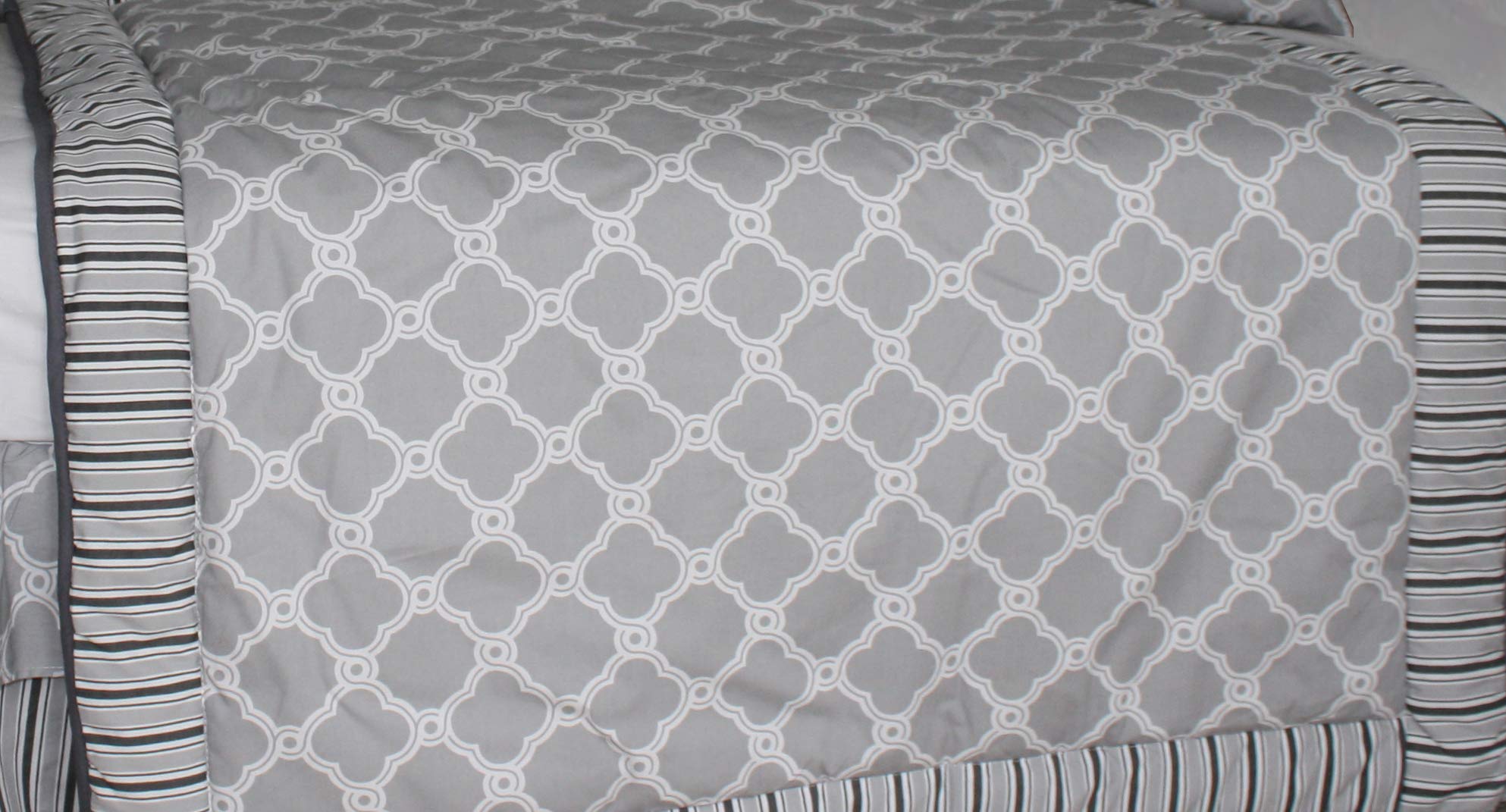 BabyFad Clover Grey 9 Piece Baby Crib Bedding Set