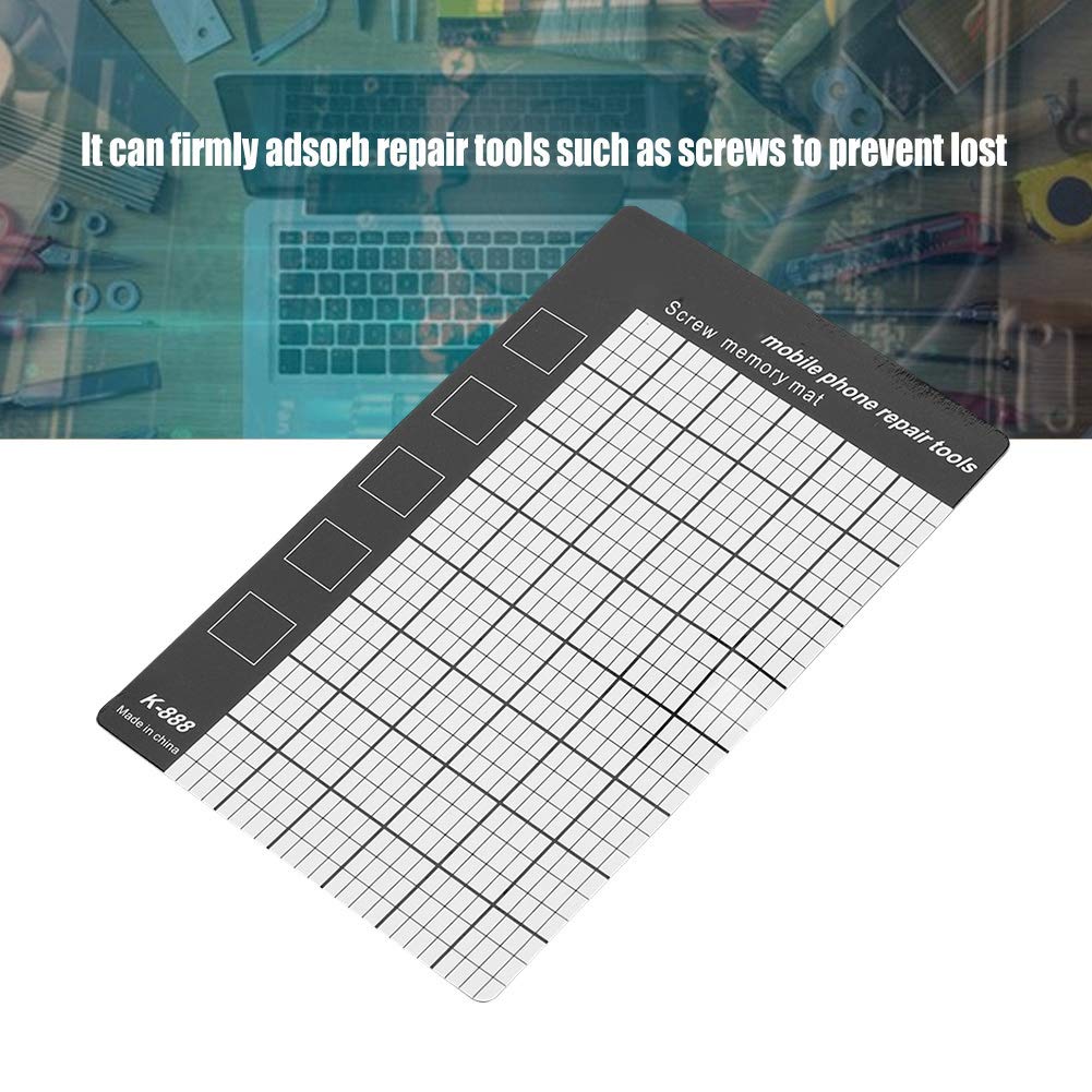 Magnetic Screw Pad,Universal Multifunctional Magnetic Mat,Grid Design Magnetic Mat With Note Box,For Absorb Screw,Mark The Position Of The Screw And Organize Parts
