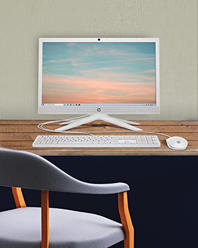 HP 21 All-in-One PC, AMD 3020e Processor, 4 GB RAM, 128 GB SSD Storage, 20.7-inch Full HD Display, Windows 10 Home in S Mode, Adjustable Screen, Privacy Camera, Dual-Array Mics (21-b1010, 2021)