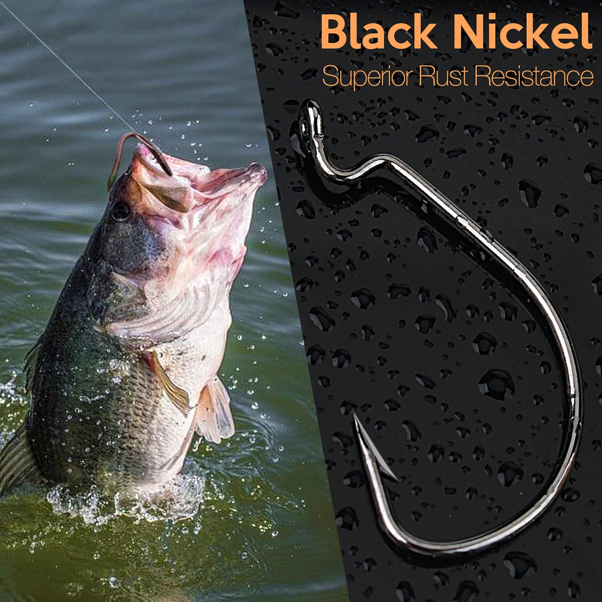 10 Pcs High Low Rig Bottom Rigs and 90 Pcs Worm Bass Hook Combo with Tackle Boxes