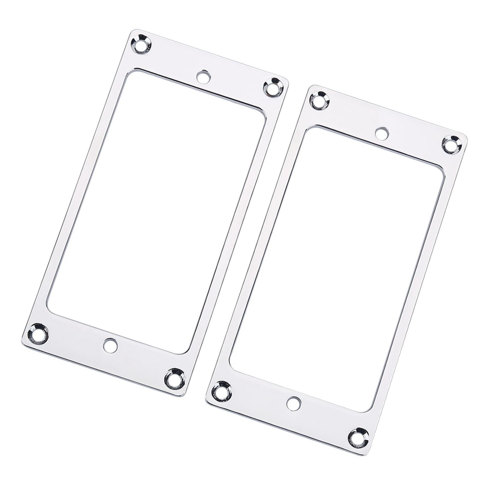 2 Pcs Metal Flat Humbucker Cover Guitar Pickup Frame Mounting Ring (Silver) Chrome Pickup Rings Humbucker Mounting Ring Chrome Guitar Pickup Rings