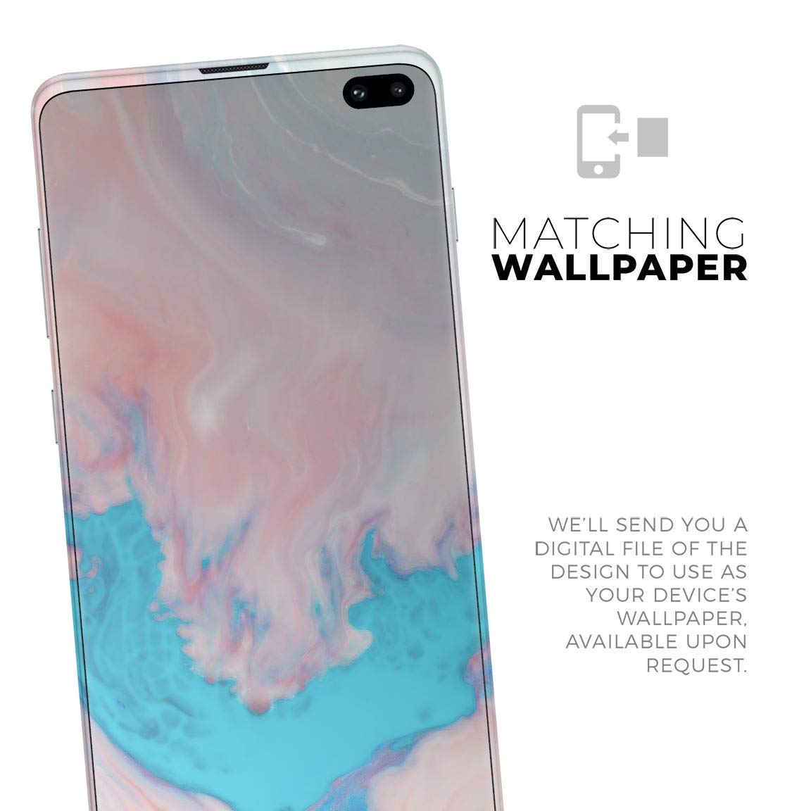 DesignSkinz Marbleized Pink and Blue Paradise V322 Protective Vinyl Decal Wrap Skin Cover Compatible with The Samsung Galaxy S20 (Screen Trim & Back Glass Skin)