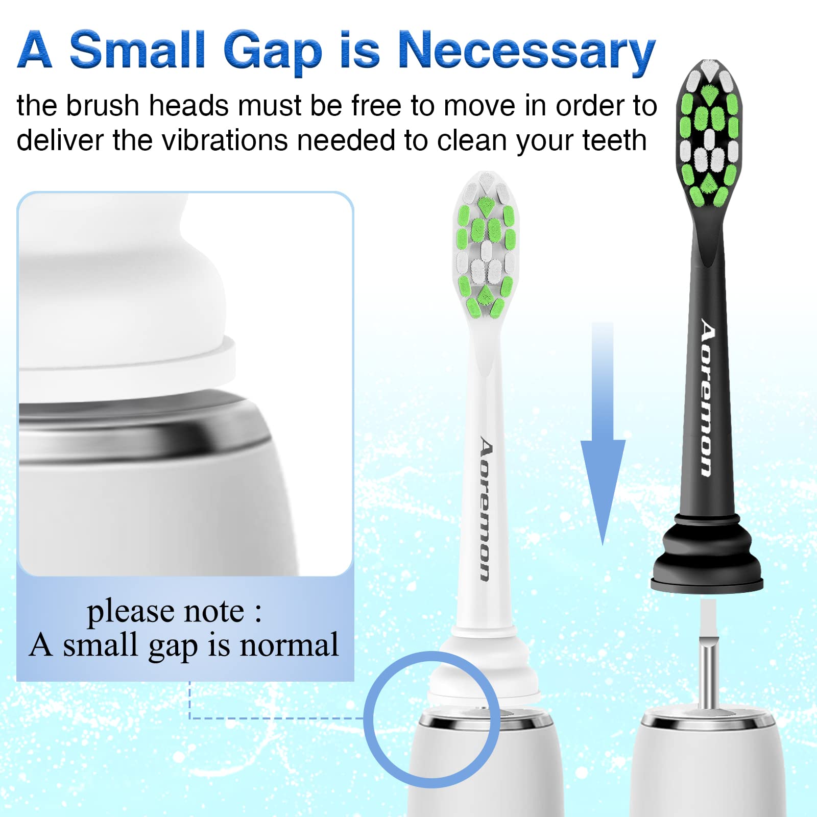 Aoremon Replacement Toothbrush Heads Compatible with Sonicare DiamondClean W C2 G2 W2 C1 C3 4100 5100 6100, 12 PCS Replacement Heads for Philips Sonicare Electric Toothbrush