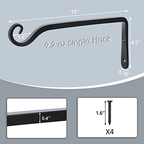 Gtongoko 6-10-15 Inch Sturdy Hanging Plant Bracket - Decorative Plant Hanger for Hanging - 2 Pack (10 Inch)