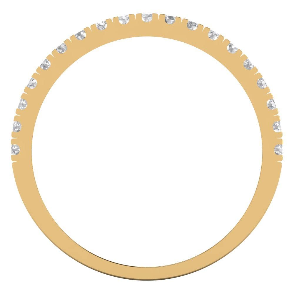 1 ct Round Cut Clear Simulated Diamond 14k White Rose Yellow Gold Stackable Wedding Engagement Anniversary Ring Band Sz 10.5