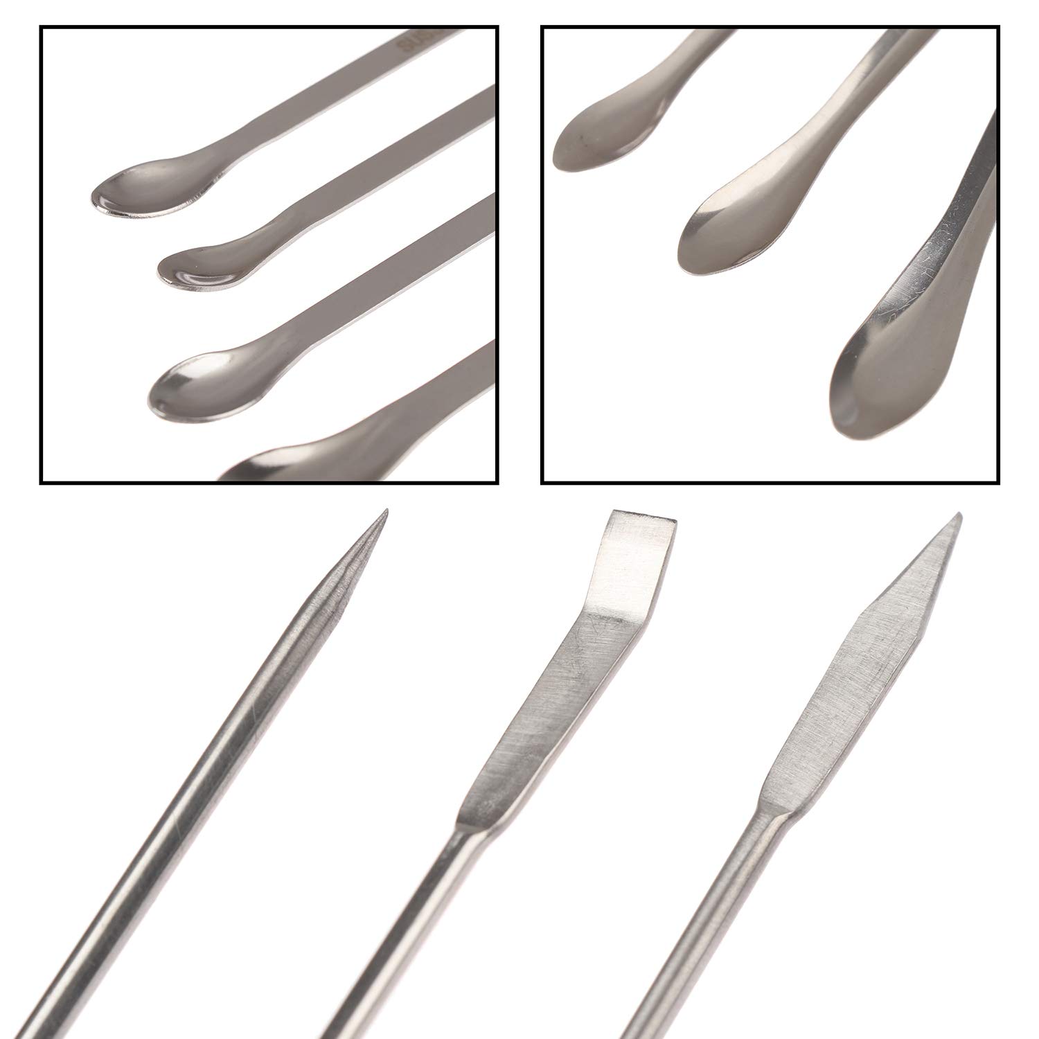 24 Pieces Stainless Steel Lab Spatula Micro Lab Scoop Stainless Steel Micro Spatula for Powders Gel Cap Filler