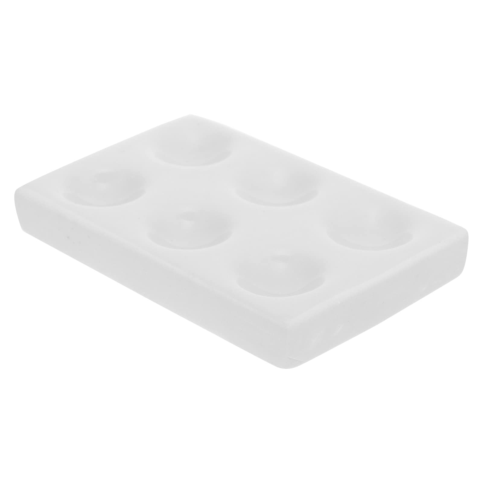 Baluue Depressions Porcelain Spot Plate 6 Wells Scientific Ceramic Spotting Reaction Plate for Laboratory Experiment Chemical Testing White