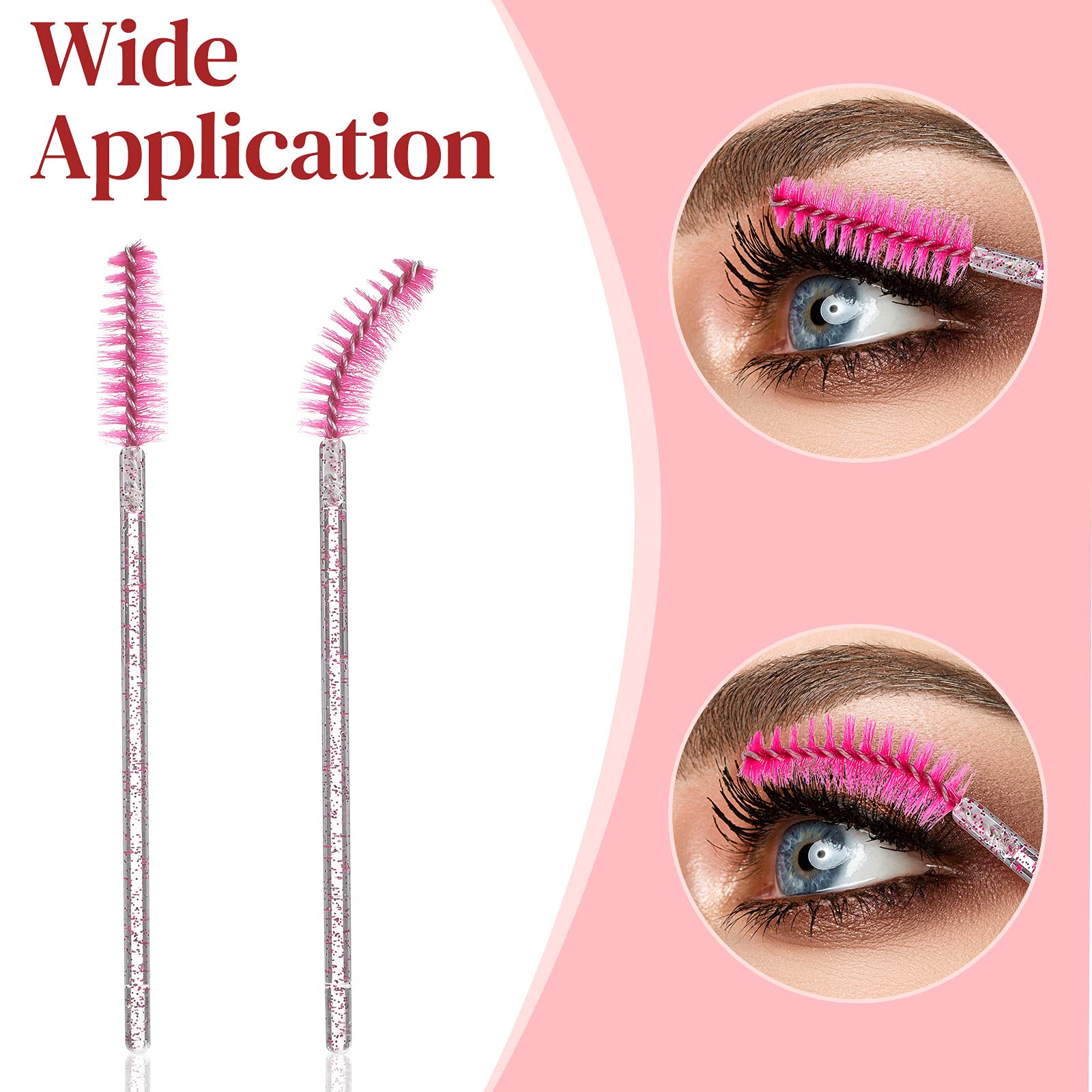 60 Pieces Disposable Mascara Wand Tube Set, 30 Diamond Empty Mascara Tube and 30 Crystal Eyelash Brush Spoolies Makeup Brush Eyebrow Applicator Tool for Lash Exention Supplies (Classic Style)