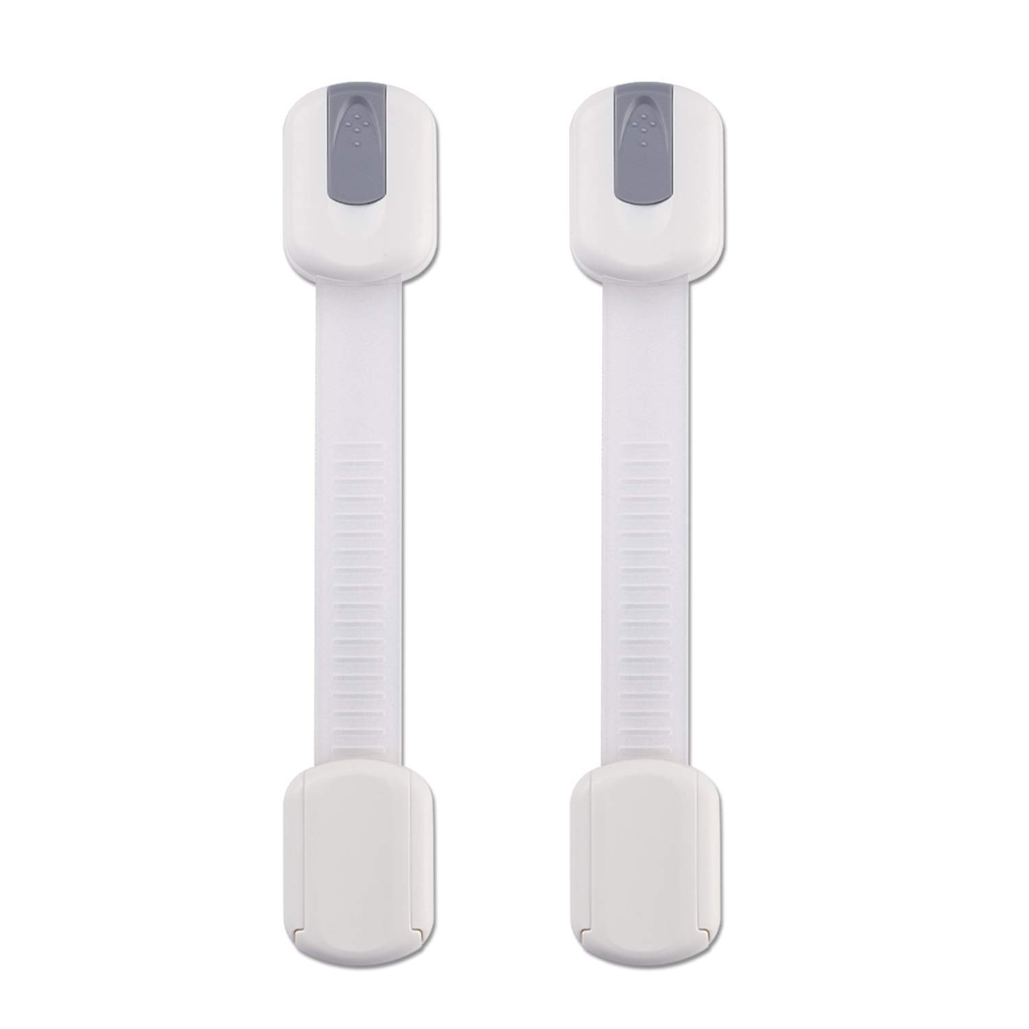 Baby Proofing Magnetic Cabinet Locks - 12 locks + 2 keys bundle with 2 Pack Fridge Child Safety Locks