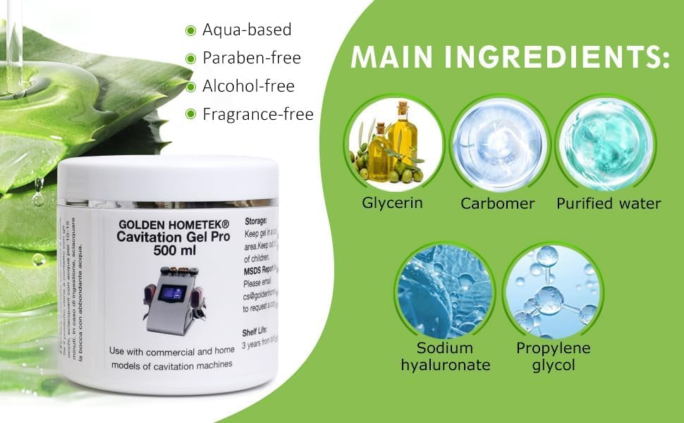 Golden Hometek Preparation Gel - Conductive Gel for use with RF Facial Firming and Body Slimming Machines