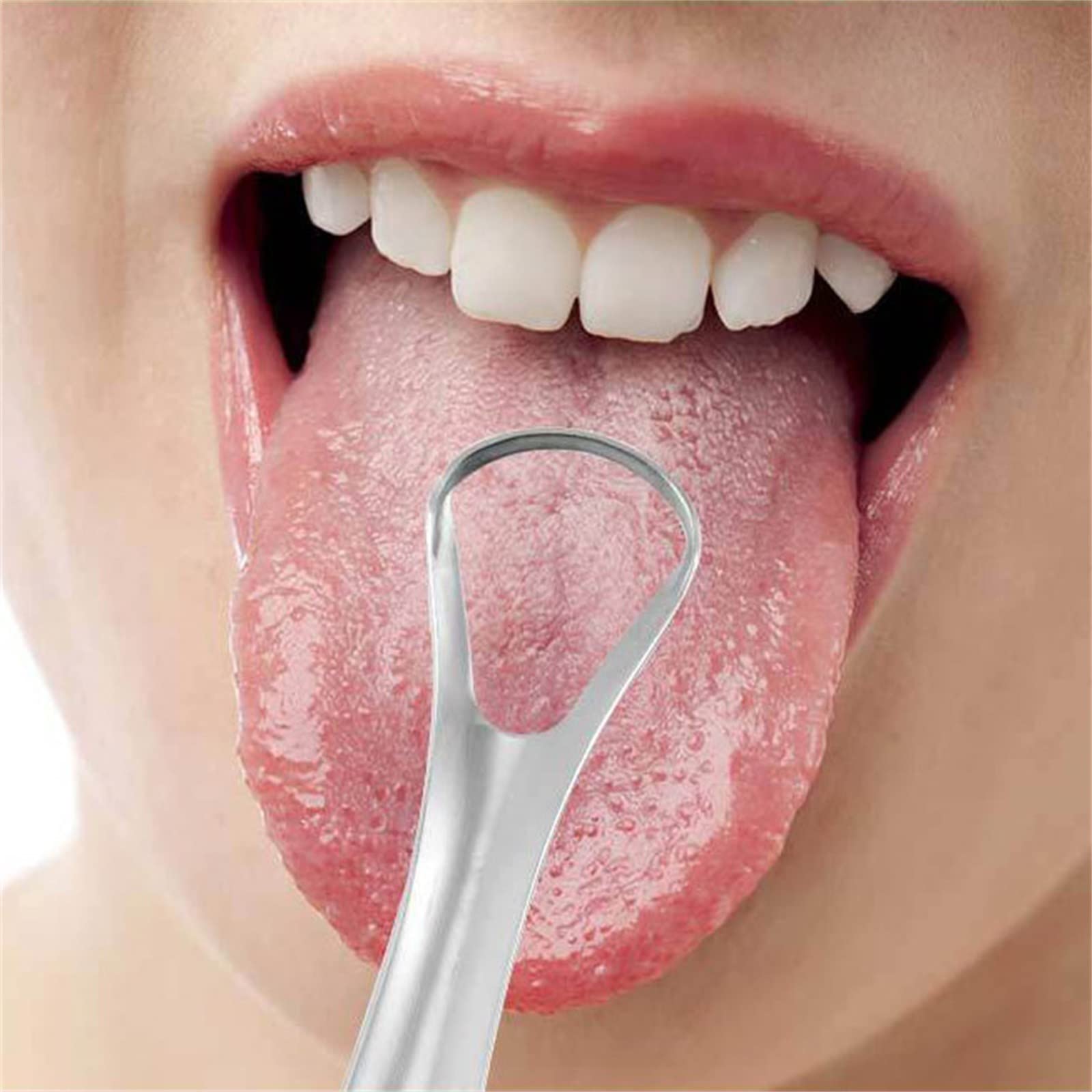 2 Pcs Metal Tongue Scraper Set for Adults Kids 100% BPA FREE Reusable Fresh Breath Fight Bad Breath Tongue Cleaner Pack