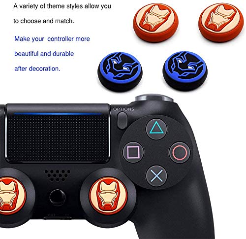 2Pcs Analog Thumb Grip Stick Cover, Dualsense Wireless Controllers Game Remote Joystick Cap, Fantastic Non-Slip Silicone Handle Protection Cover for PS5/PS4/Xbox one/360/NS PRO (Iron-mn))