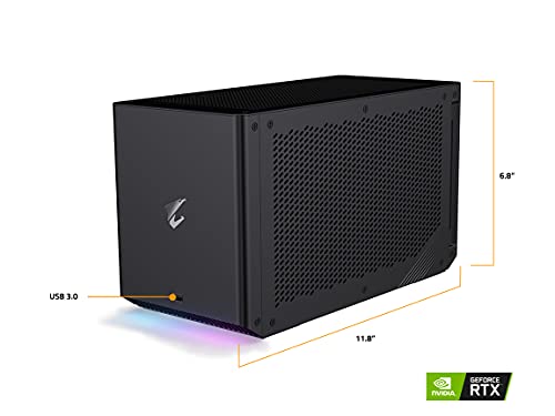 GIGABYTE AORUS RTX 3080 Ti Gaming Box eGPU, WATERFORCE All-in-One Cooling System, Thunderbolt 3, GV-N308TIXEB-12GD External Graphics Card