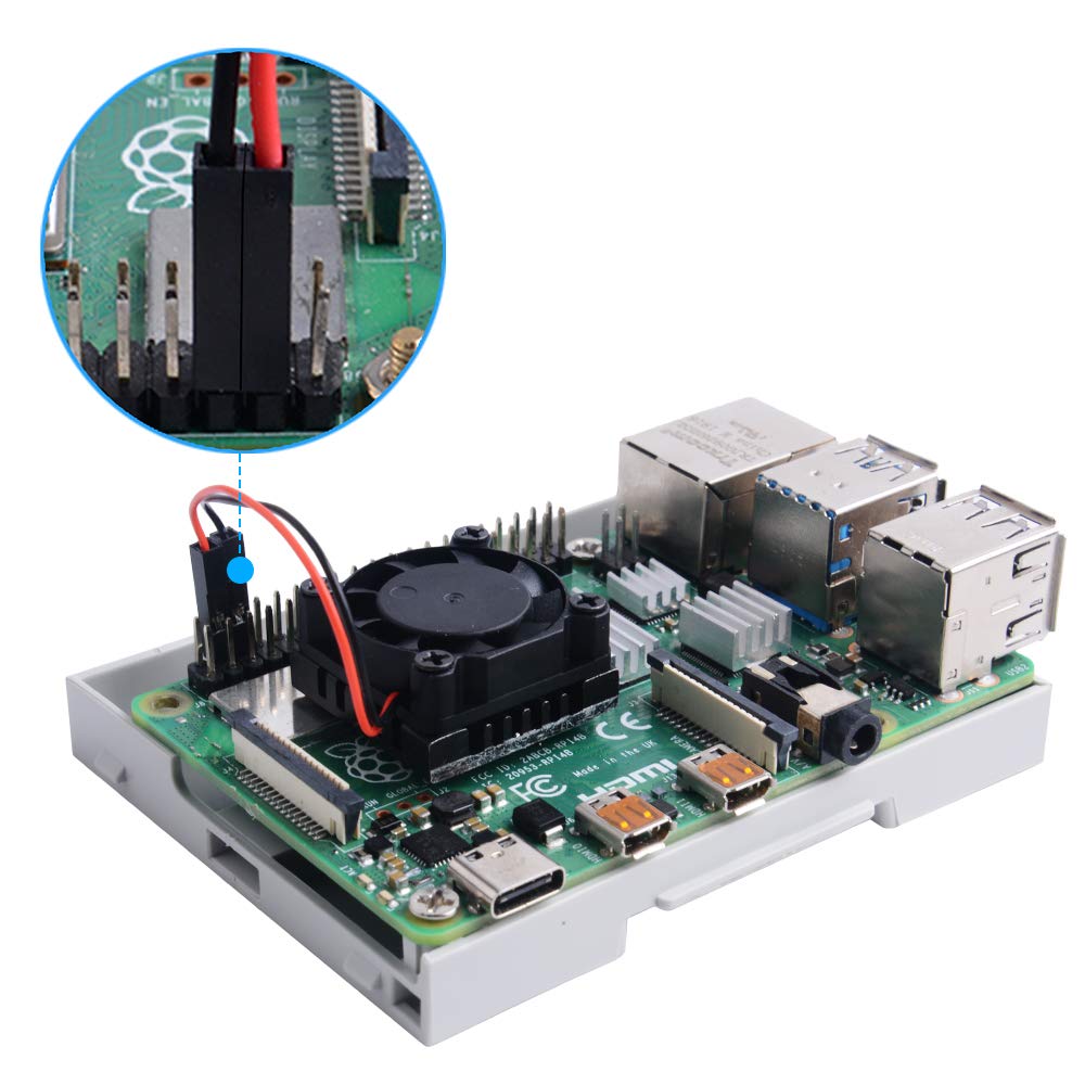 GeeekPi Case for Raspberry Pi 4, DIN Rail Case with Fan for Raspberry Pi 4, Modular Box for Electrical Panels, Pi 4 Heatsinks for Raspberry Pi 4 Model B