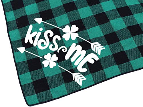 St Patrick's Day Hat for Dogs and Buffalo Plaid St. Patty's Green Dog Bandana