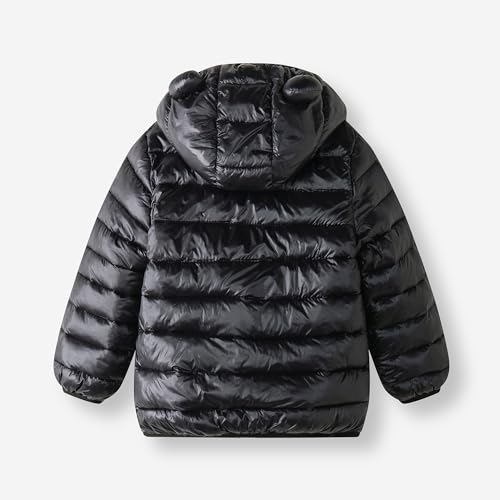 PATPAT Fall Winter Coats for Toddler Boys Toddler Girls Winter Jacket Outerwear with Hoods Black size 18-24 Months