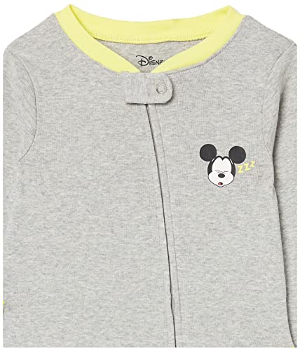 Amazon Essentials Disney | Marvel | Star Wars Unisex Babies' Snug-Fit Cotton Footed Pajamas, Pack of 2, Mickey Moods - Footed Sleeper, 18 Months