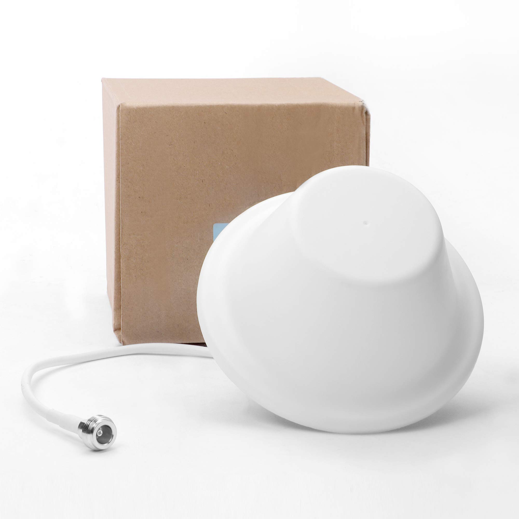 Dome Ceiling Antenna, Omni-Directional Indoor Antenna, Wide Band Dome Antenna with N-Female Connector for Cell Phone Signal Booster - Router Gateway, White (698 to 4000 MHz)