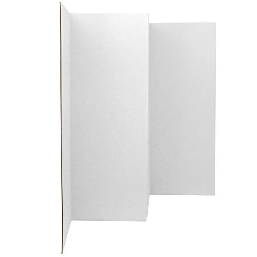 3 ft. Short White Temporary Cardboard Folding Screen - 4 Panels