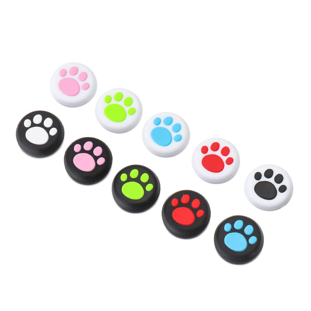 2PCS Cute Cat Paw Claw Analog Thumb Stick Grips Joystick Cover Cap for PS5 PS4 Pro PS3 Controller Thumbstick Cap for Xbox 360 Xbox One Slim X Elite Switch Pro Controller (Pack 5)