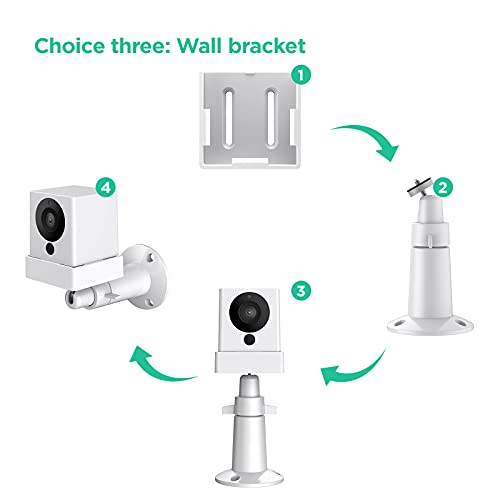 OLAIKE 3Pack Wall Mount Bracket for Wyze CamV3/V2/Spotlight, Strong Adhesive Holder 3M Stick On or Screws Bracket, Support 360° Swivel and 180° Tilt (NOT Include Camera), White