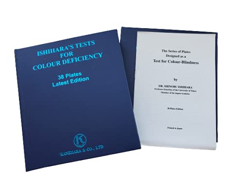 Crabby Ishihara Test Chart Books for Color Deficiency 38 Plates Latest Edition with User Manual