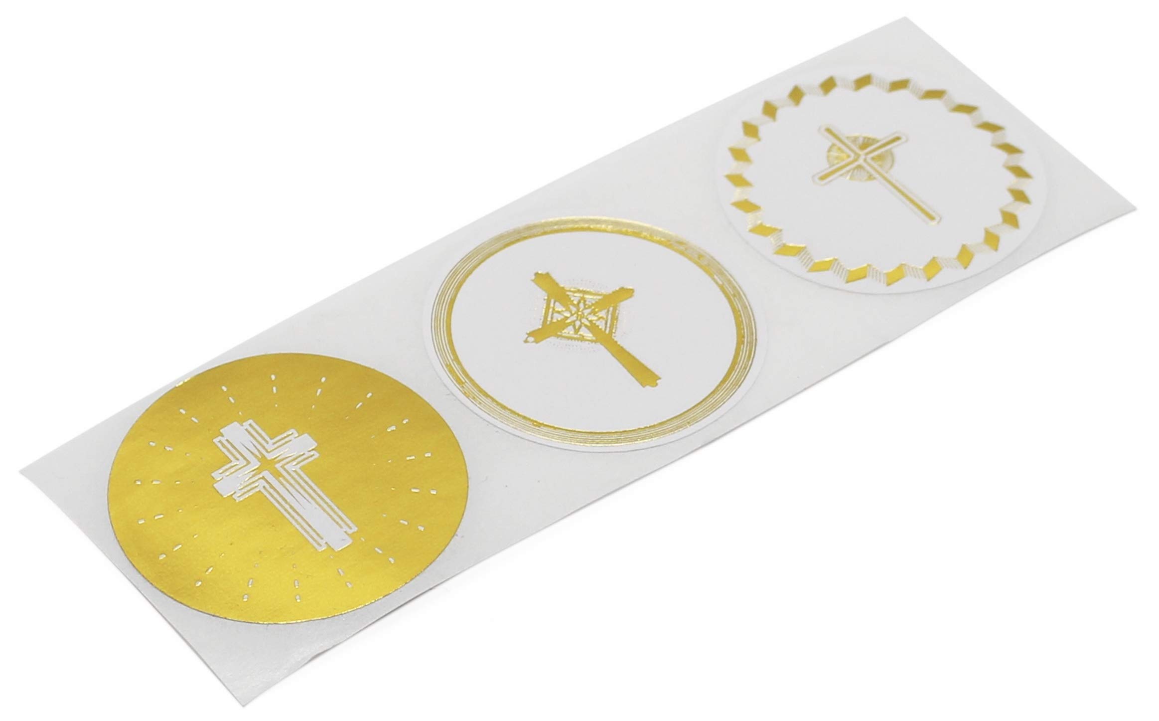 500 Christian Stickers | Faith Stickers for Baptism, Confirmation, Christening, First Communion | Gold Cross Religious Stickers