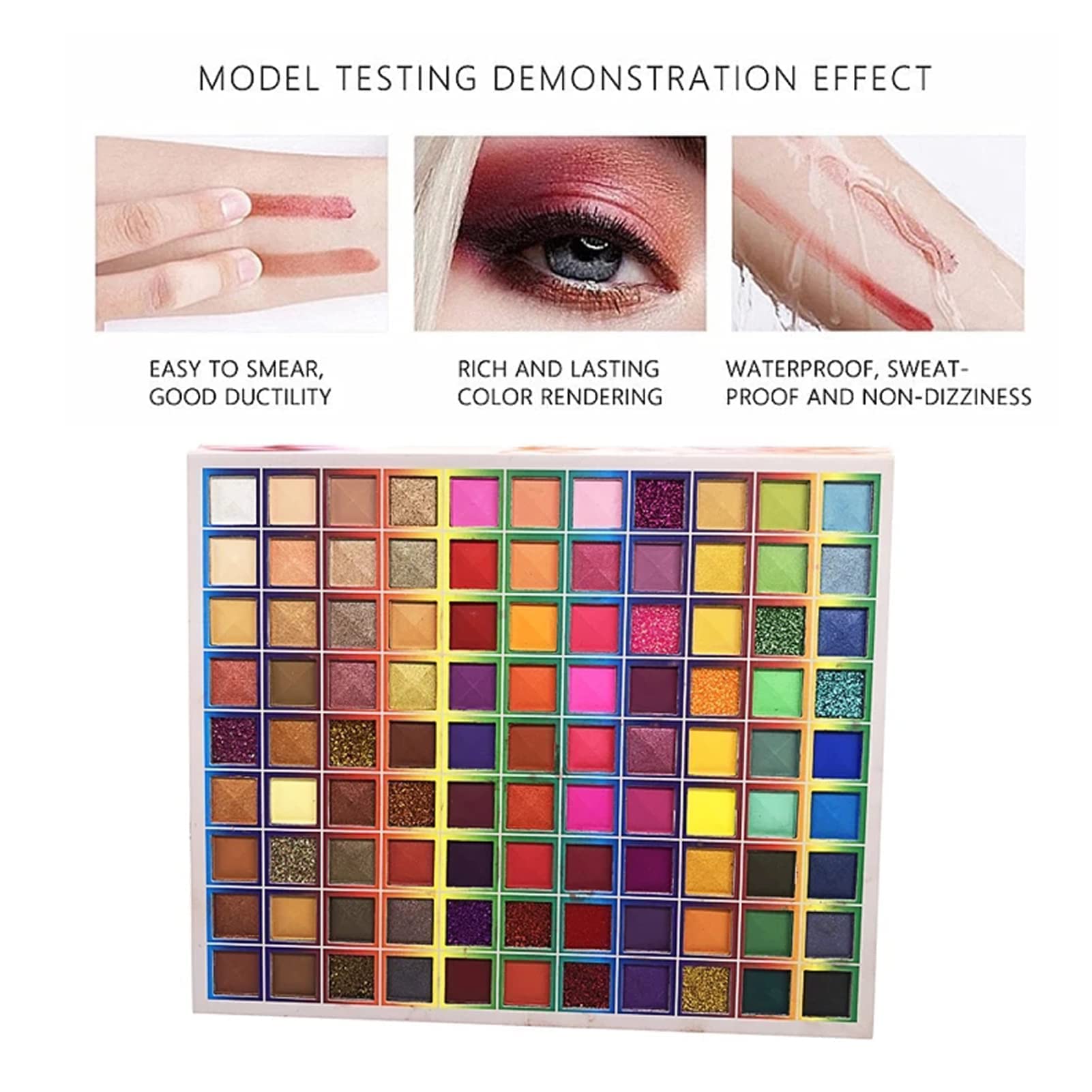 CREAMOON 99 Colors Eyeshadow Palette,Rainbow Shadow Makeup Pallet,Professional Matte Glitter Makeup Metallic Eyeshadow Long Lasting Blendable Natural Colors Make Up Eye Shadows Cosmetics Gift Kit