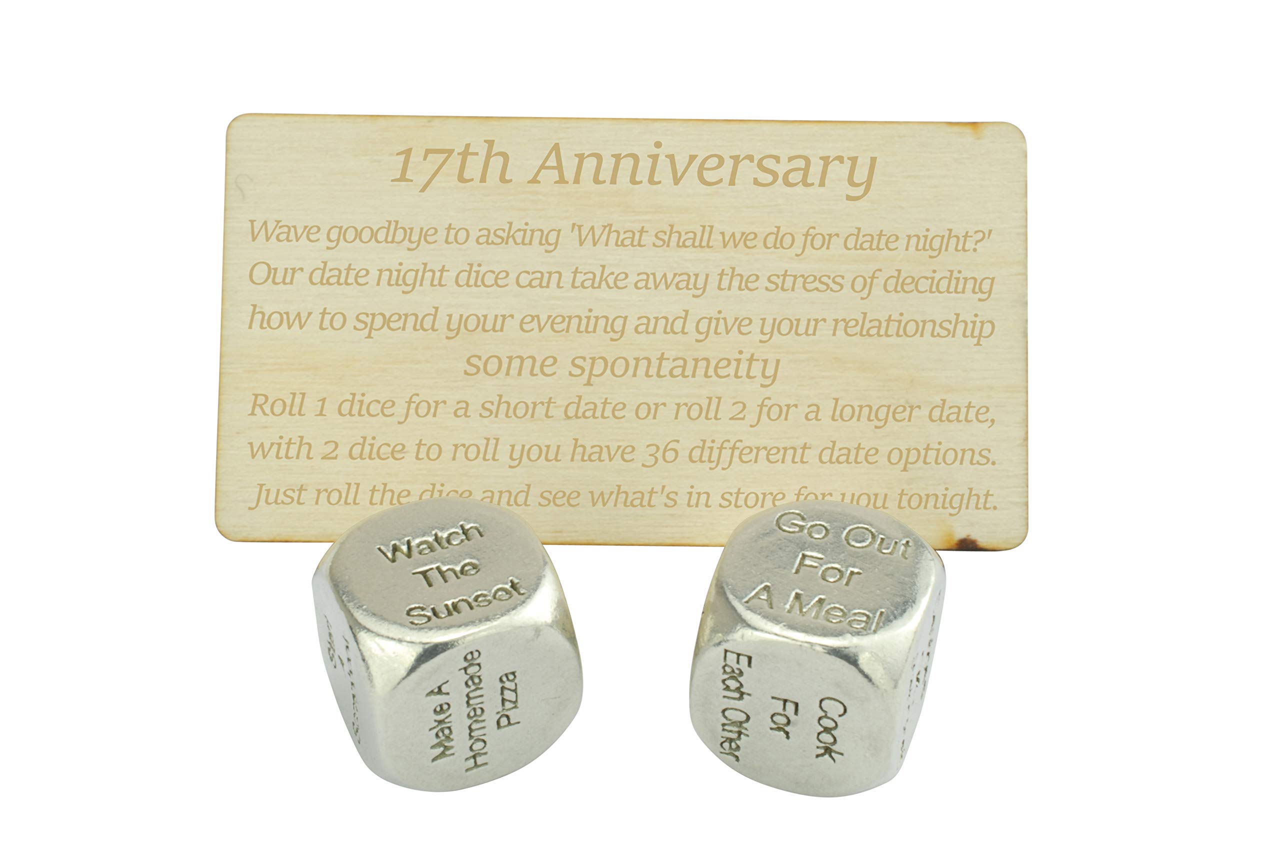 17 Year Anniversary Metal Date Night Dice - Create a Unique 17th Anniversary Date Night