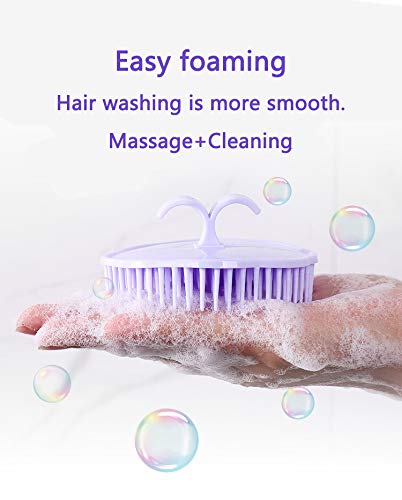 Aroveea Hair Scalp Brush Dandruff Cleaning Brush Shower Scalp Shampoo Brush Scalp Massager Pack of 4 (Black and red)