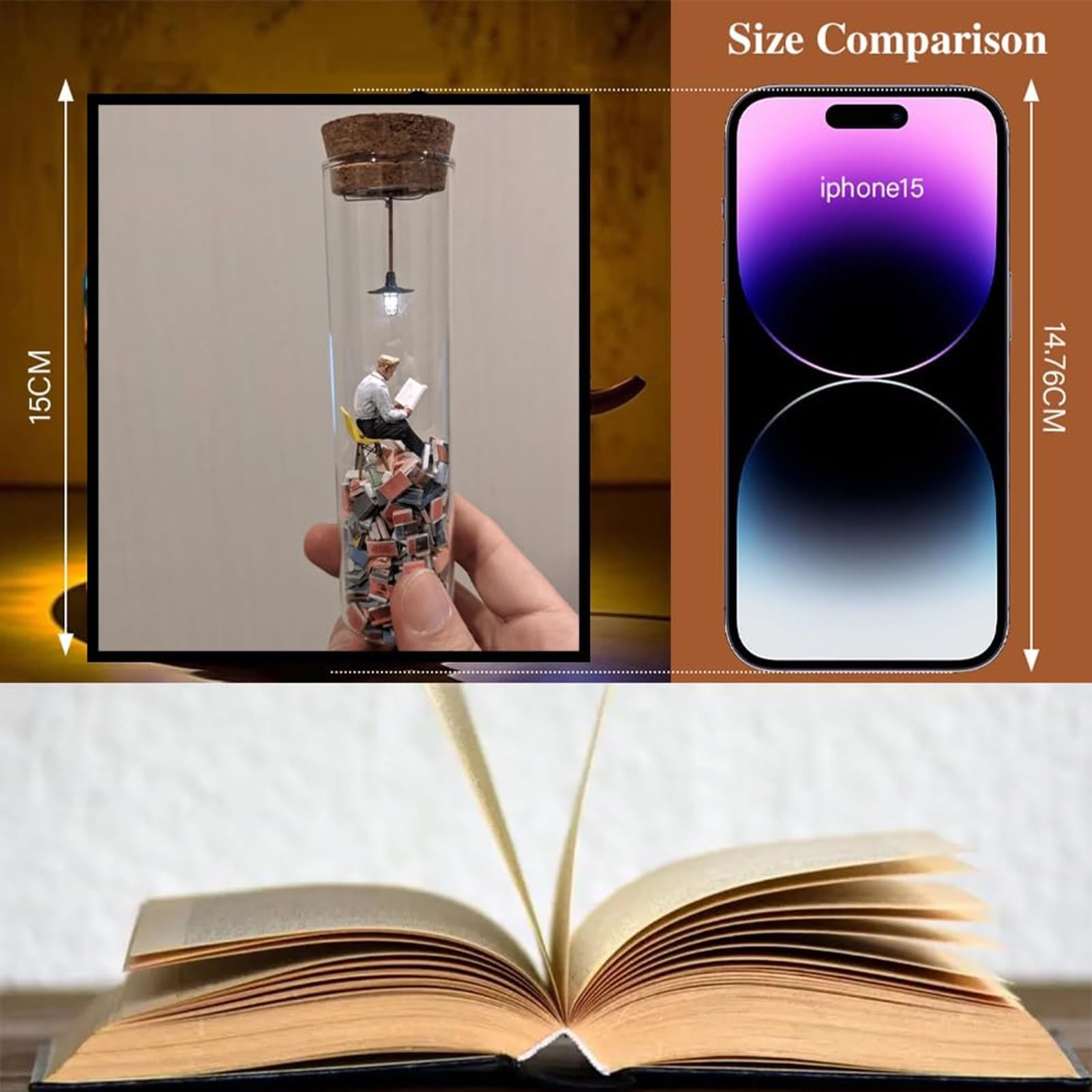 1/2/3pcs Test Tube Perspective Drawing, Test Tube Diorama, Fun Sci-fi Books to Decorate Test Tubes, Wonderful Gifts, for Loved Ones (Size : 1pcs)