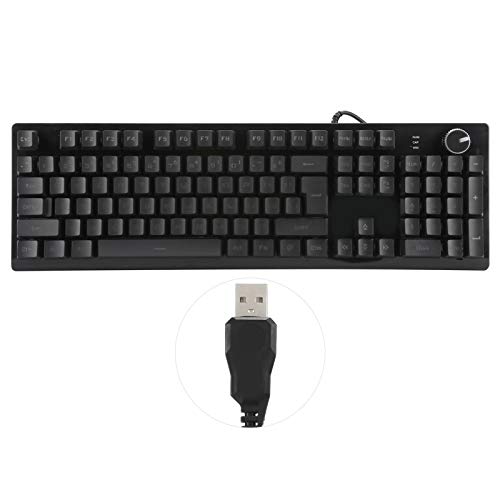 Archuu Mechanical Gaming Keyboard, RGB LED Rainbow Backlight Mechanical Keyboard Wired Gaming Keyboard E-Sport Gaming Home Office Notebook Computer Universal K620D(Black)