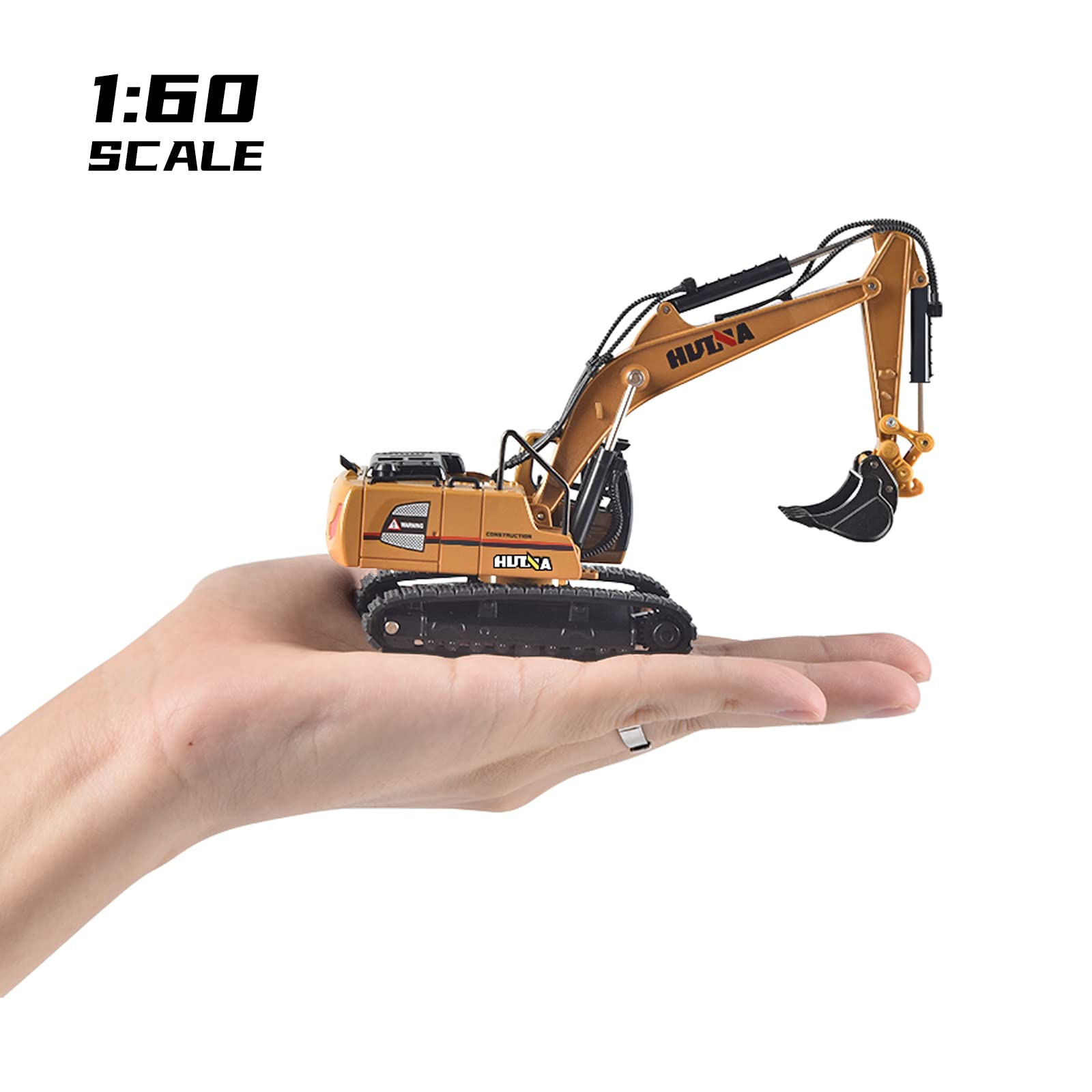 1/60 Scale Mini Metal Excavator Toy, Diecast Construction Vehicles Small Digger Truck Toy for Boys Kids
