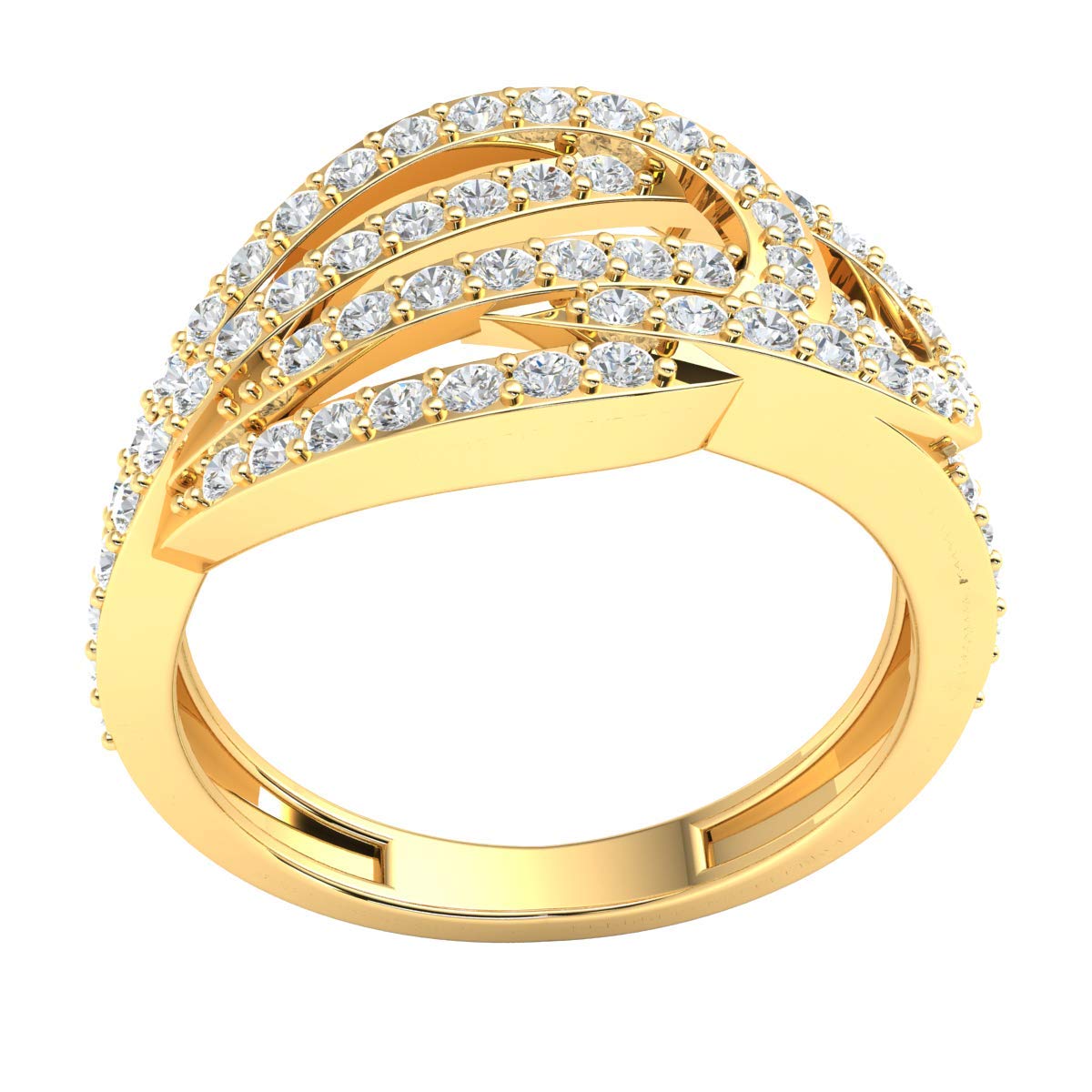 10k Yellow Gold Accent Wedding Band For Women 0.9 Cttw Round Brilliant Cut Diamond K-L I1-I2 Size 9.5