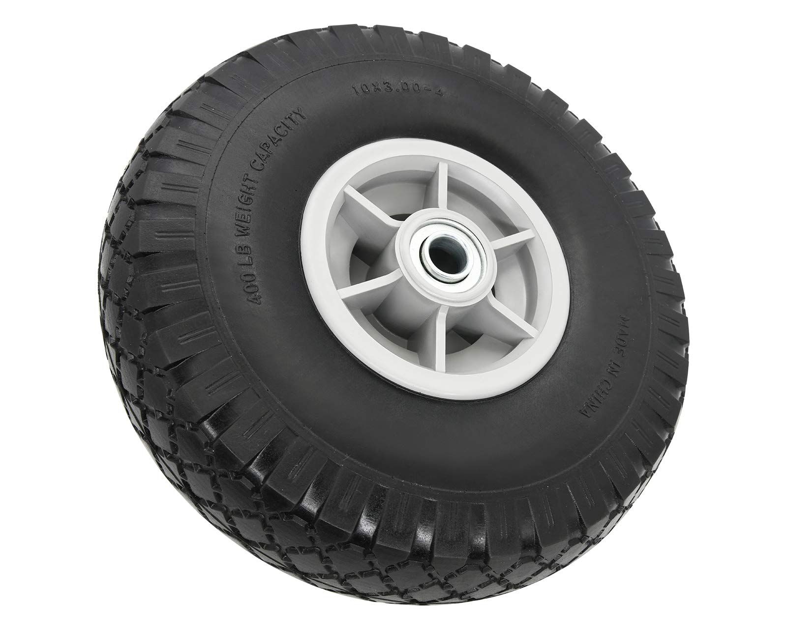 10" Flat Free Solid Tire Wheel,for Dolly Handtruck Cart,10" Flat Free Tires Air Less Tires Wheels with 5/8" Center - Solid Tire Wheel for Dolly Hand Truck Cart/All Purpose Utility Tire on Wheel