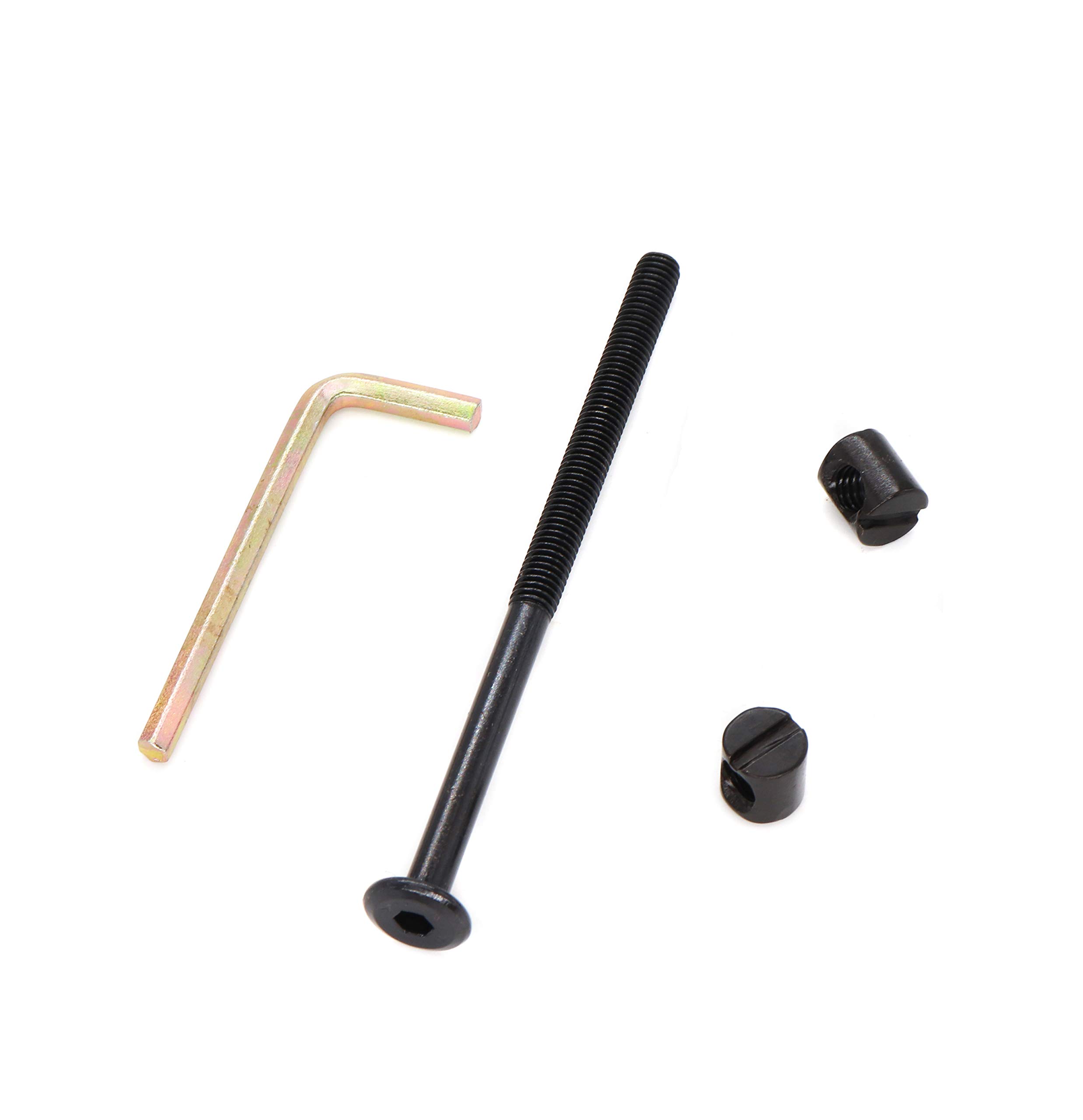binifiMux 10-Pack Black M6 110mm Long Allen Socket Head Bolts Barrel Nuts for Furniture Table Bed