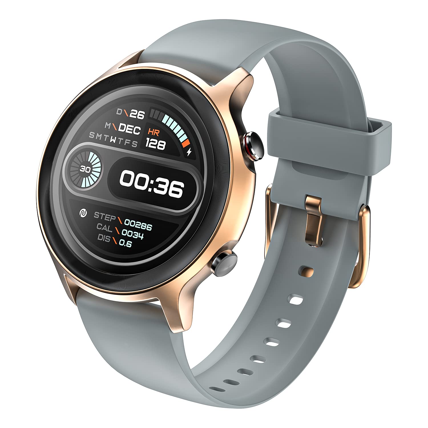 NoiseFit Active Smartwatch for Android and iPhone Fitness Tracker Fitness smartwatch Heart Rate Monitor for Men and Women- Zesty Grey