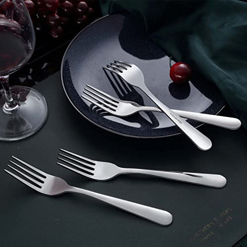 24 Pieces Dinner Forks Set (7.1 inch), Unokit Silver Stainless Steel Dinner Forks Set of 24, Forks Silverware, Flatware Forks for Home, Kitchen or Restaurant - Mirror Polished, Dishwasher SafeĀ