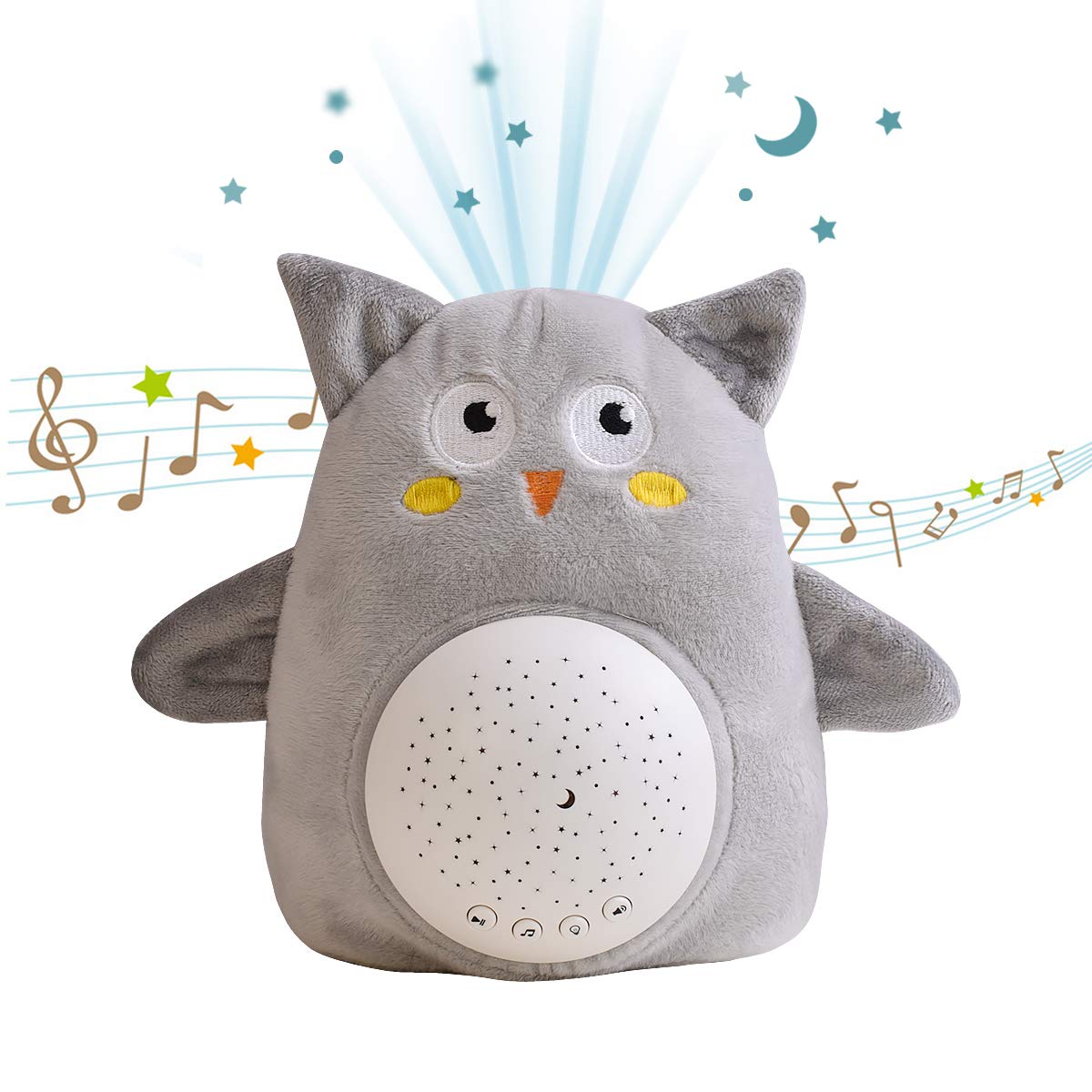 Baby Sleep Soother, Soothing Sound Machine Soft Owl Style with Projector＆Light Music, Sleep Toys Gift for Newborn Baby, Woodland Baby Shower for 0+ Boys or Girls