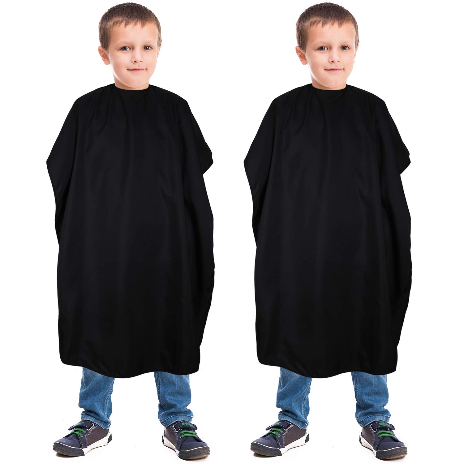 2 Pieces Kids Haircut Barber Cover Hair Salon Cape Waterproof Hair Cutting Cape 47.3 x 31.5 Inch (Classic Pattern)
