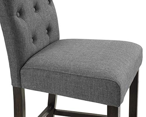 Roundhill Furniture Aneta Antique Black Finished Wood 5-Piece Counter Height Dining Set, Gray