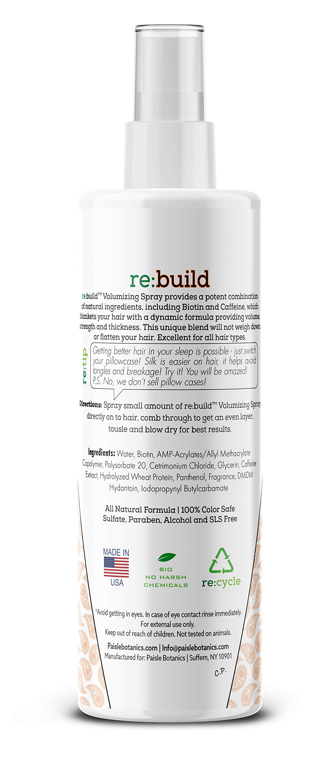 Biotin Volumizing Spray - Natural Hair Thickening and Growth Product for Fine Hair Texture - Volumizer for Men and Women