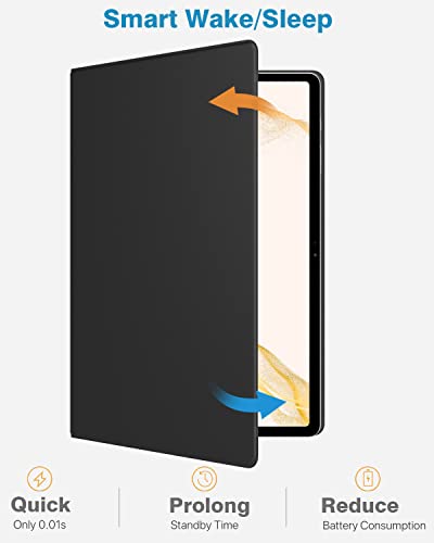 TiMOVO Case for Galaxy Tab S8 11 inch 2022 (SM-X700/SM-X706)/S7 2020 (SM-T870/T875) with S-Pen Holder, Slim Lightweight Magnetic Case with Auto Sleep/Wake Fit Galaxy Tab S8 Tablet, Black